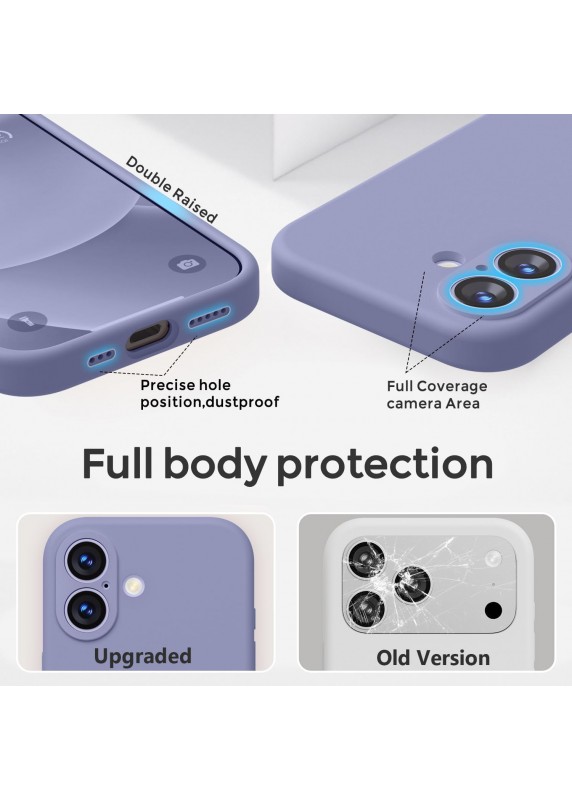 iP 17 Pro Liquid Silicone Shockproof Case (Lavender Grey)