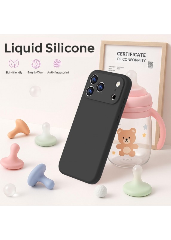 iP 17 Pro Liquid Silicone Shockproof Case (black)