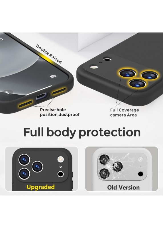 iP 17 Pro Liquid Silicone Shockproof Case (black)