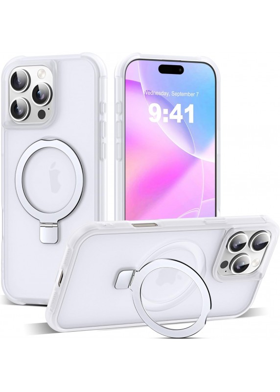 Compatible with iP16 Pro Max Case with Invisible Magnetic-Translucent