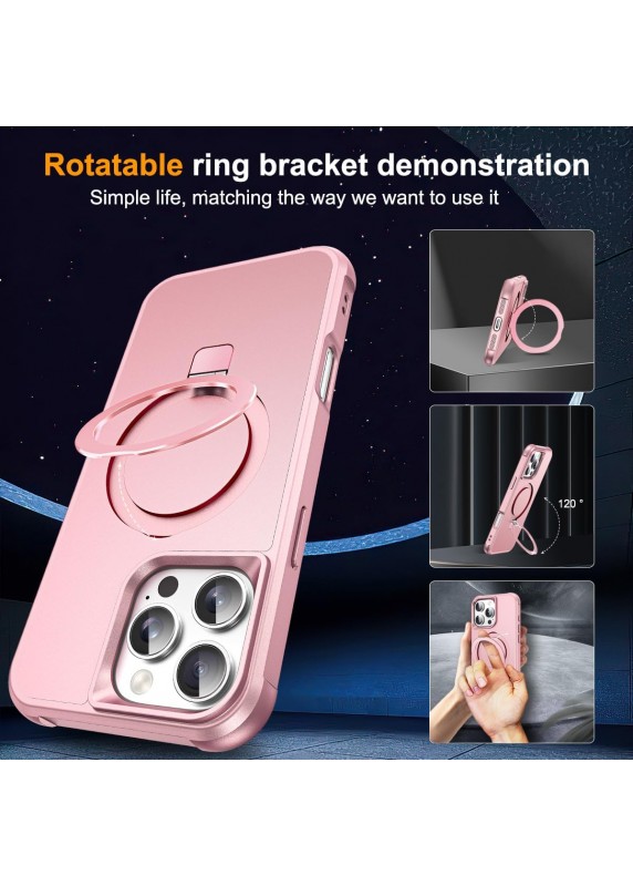 Compatible with iP16 Pro Max Case with Invisible Magnetic-Pink
